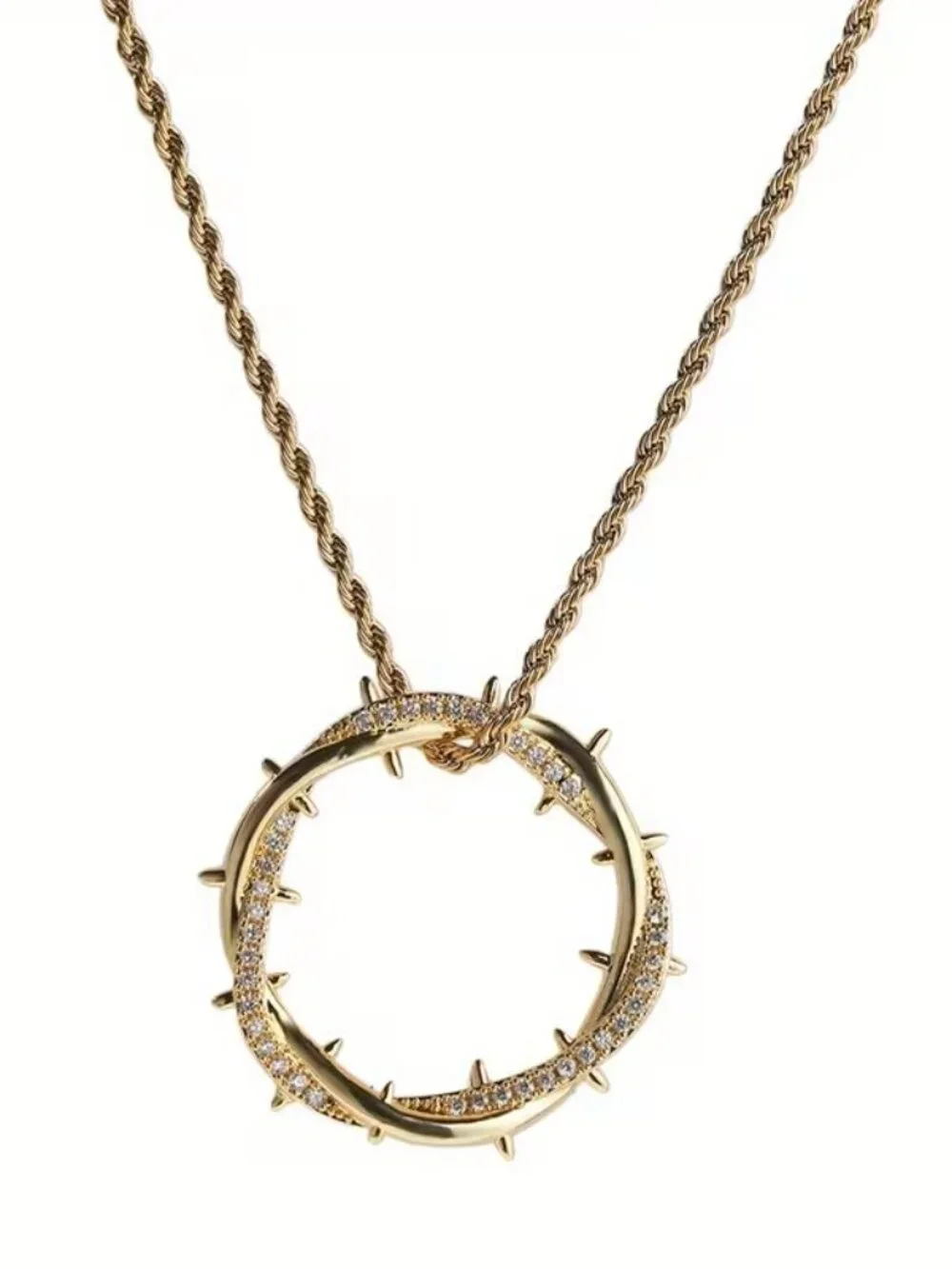 Syrios Gifts | Jewelry | Gold Jesus Crown Of Thorns Pendant Necklace ...